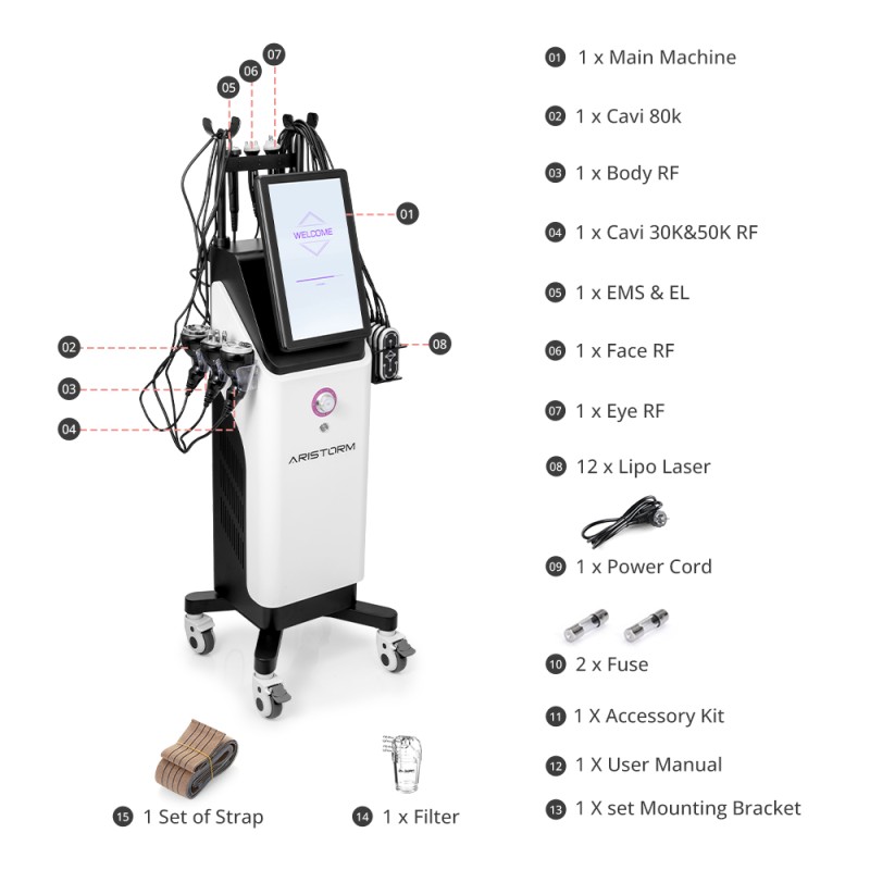 8 In 1 S Shape Promax Cavitation Body Sculpting Face Lifting Machine