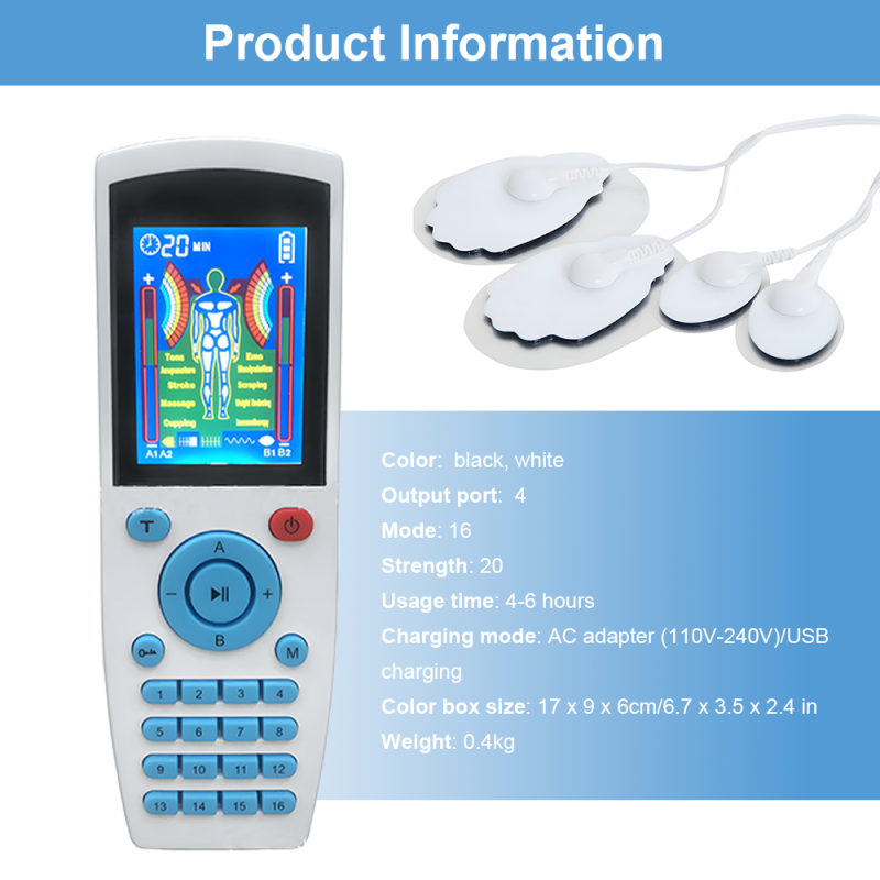 Electronic Pulse Massager Rechargeable Muscle Stimulator Pain Relief Device