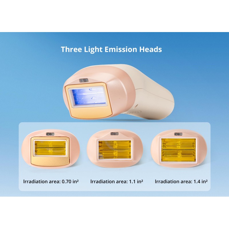 IPL Hair Removal Device With 3 Light Head 10 Energy Level 3 Mode