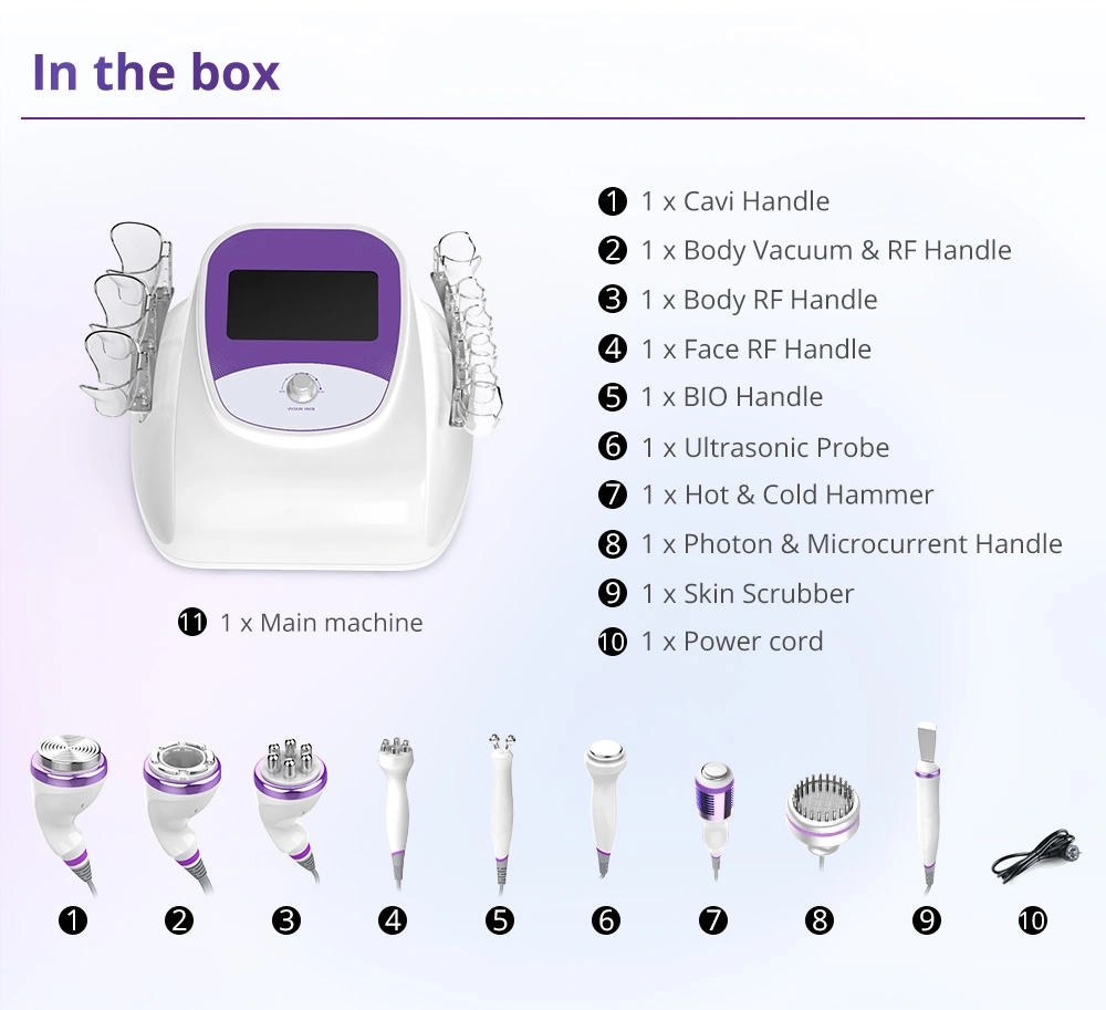 9 in 1 40K Professional Ultrasonic Cavitation Machine