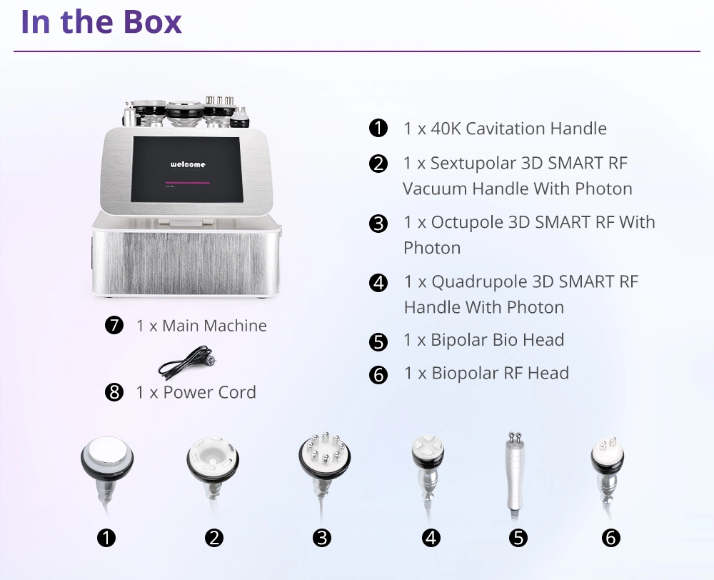 40K Body Shaping 6 in 1 Cavitation Machine with Lipo Laser