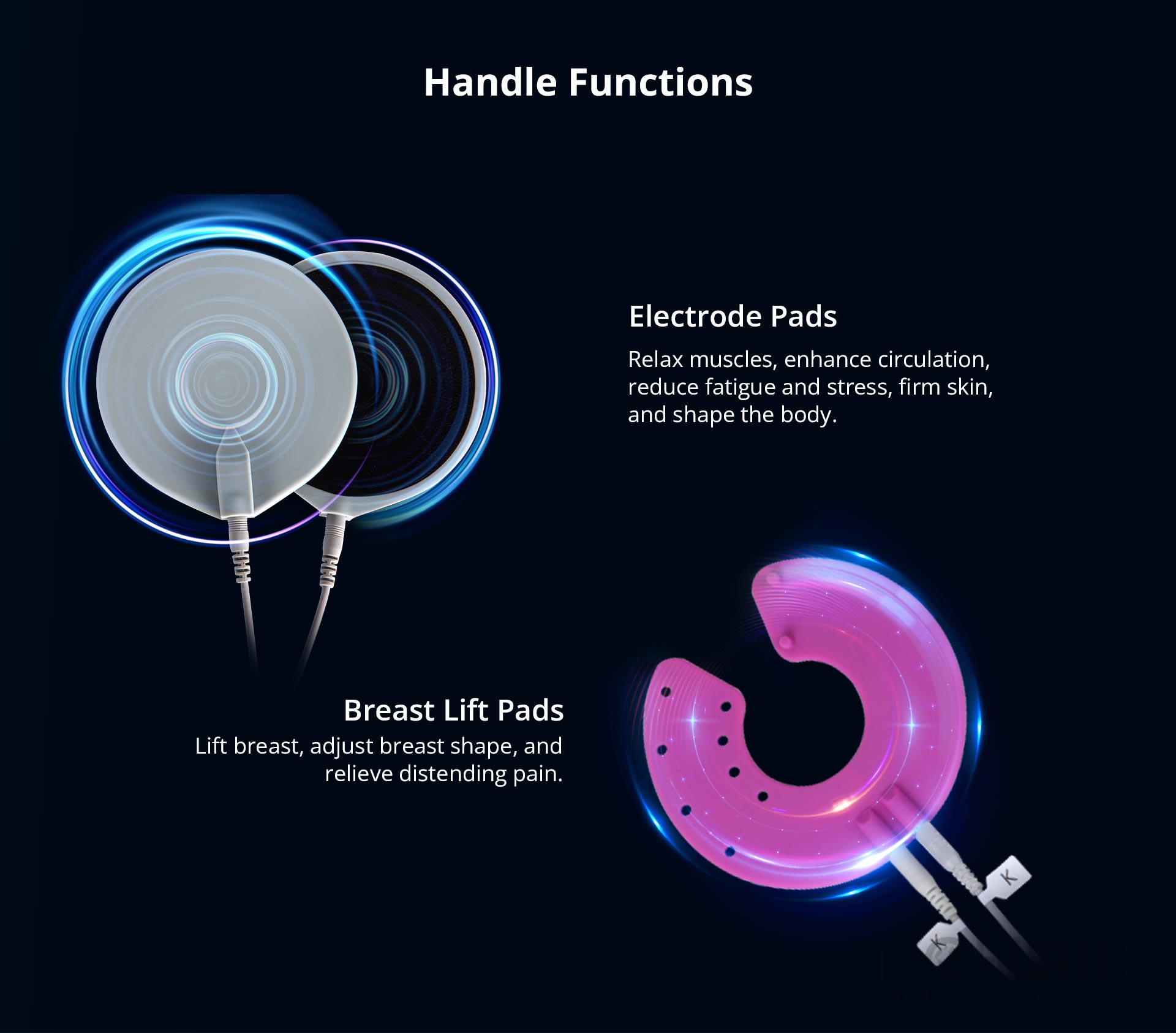 2 in 1 EMS Microcurrent Machine For Muscle Relaxing Breast Lift Body ...