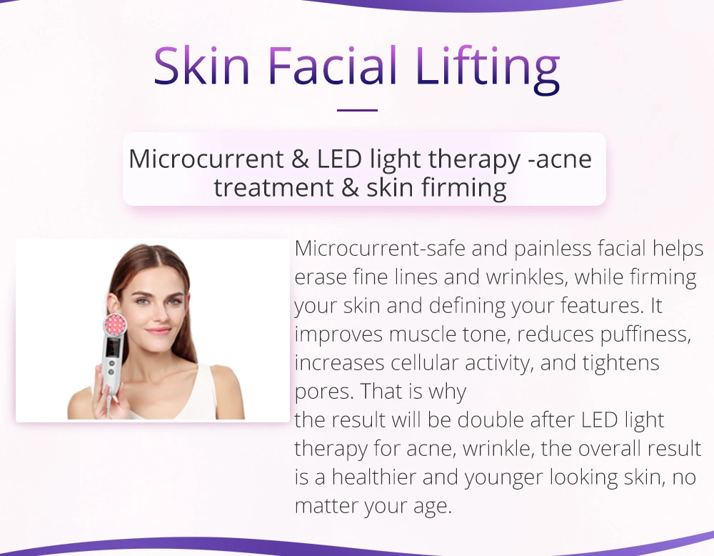 Microcurrent Beauty Device with LED Light Therapy at Home