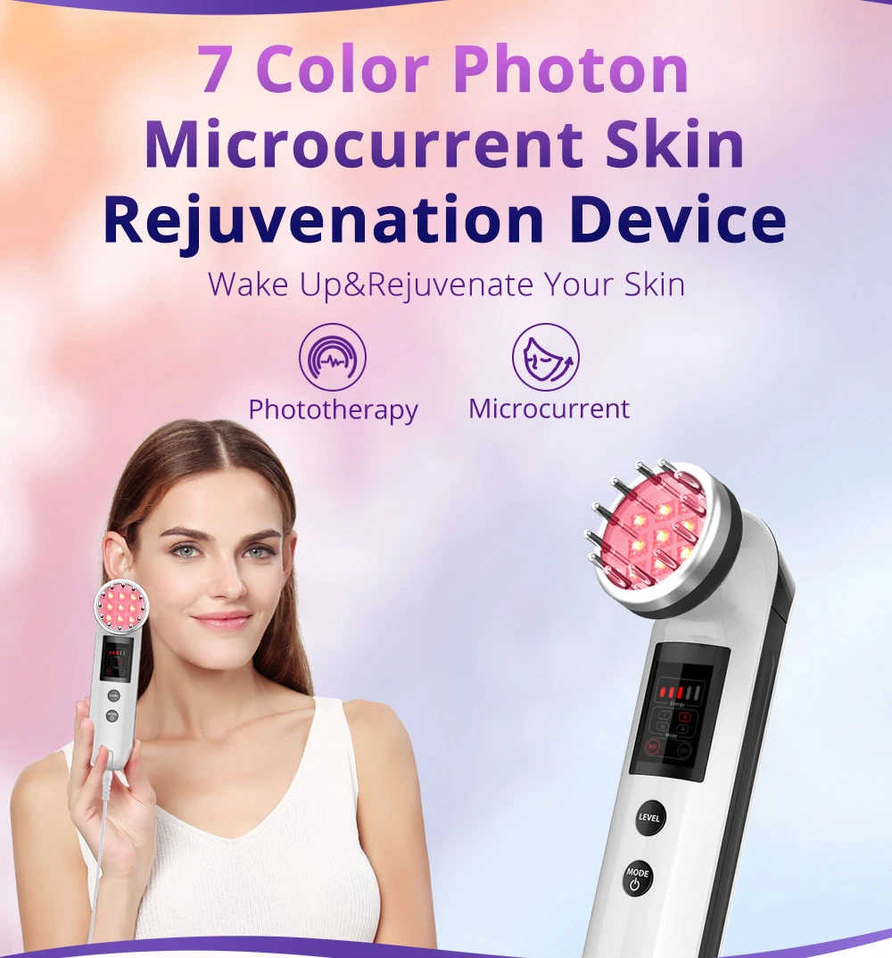 Microcurrent Beauty Device with LED Light Therapy at Home