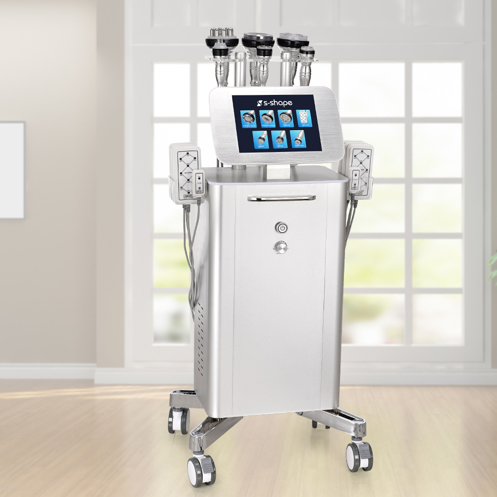 Standing Metal 7 in 1 S Shape 30K Cavitation Body Contouring Machine